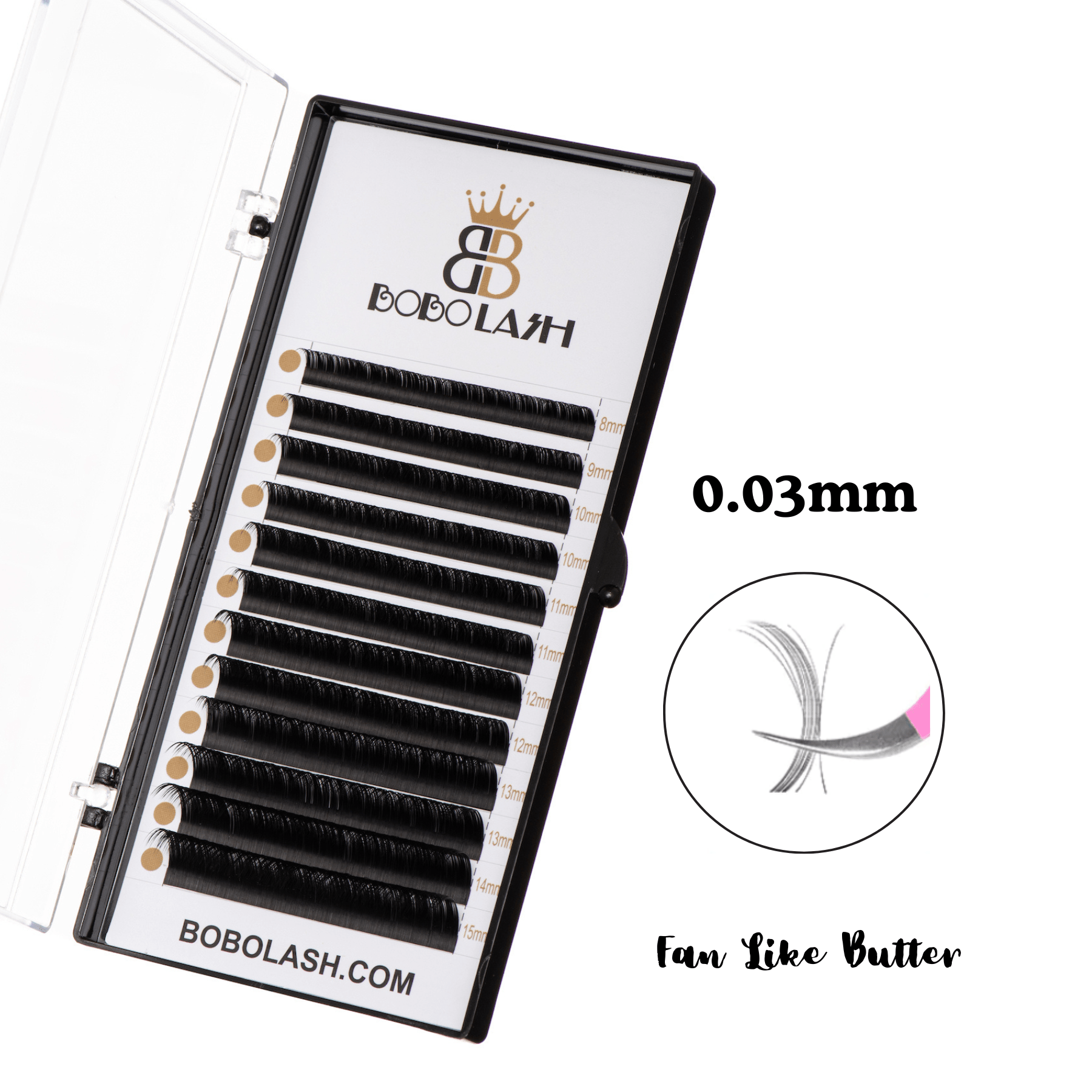 0.03MM Cashmere Premium Mega Volume Eyelash Extensions - BOBOLASH